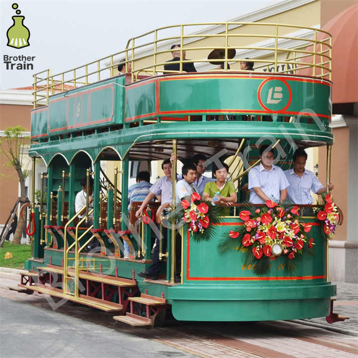 Rail Double Decker Tramways Electric Trolley Double Decker Tram Tourist ...