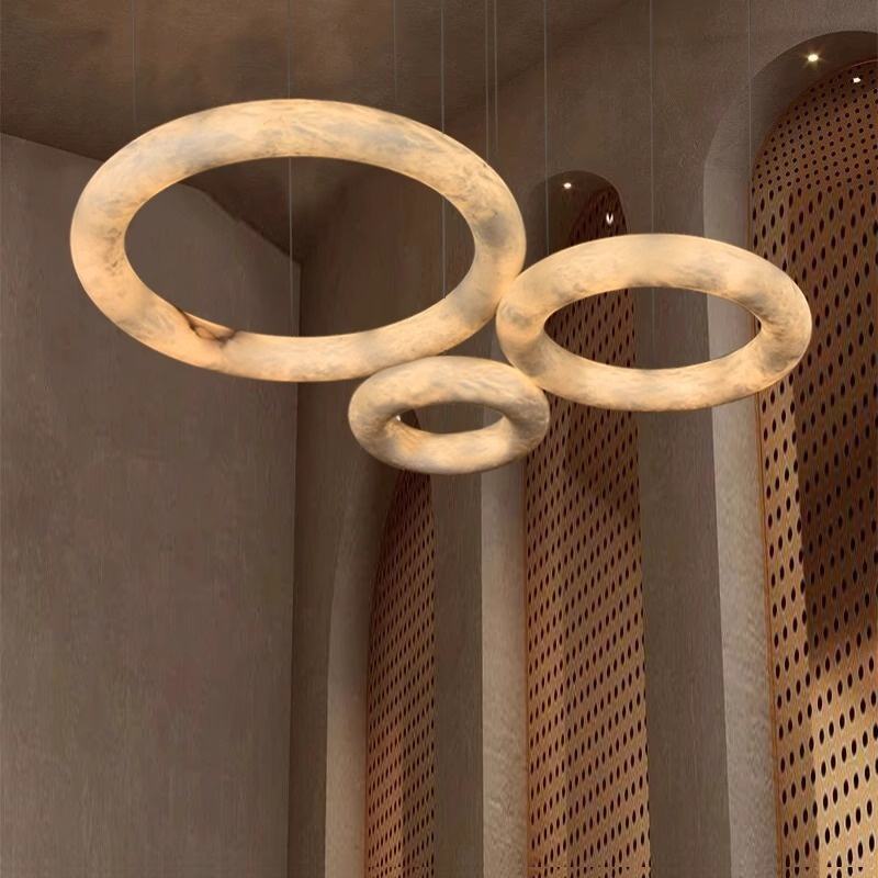 Modern Luxury Hotel Lobby Restaurant Alabaster Marble Pendant Light ...