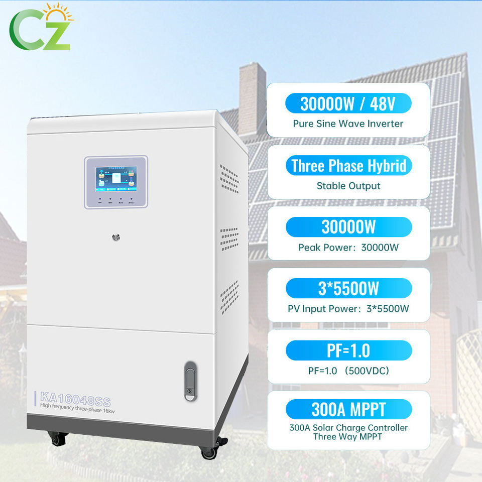 30KW Hybrid Solar Inverter Triple On/Off Grid 380V Three Phase 500VDC ...