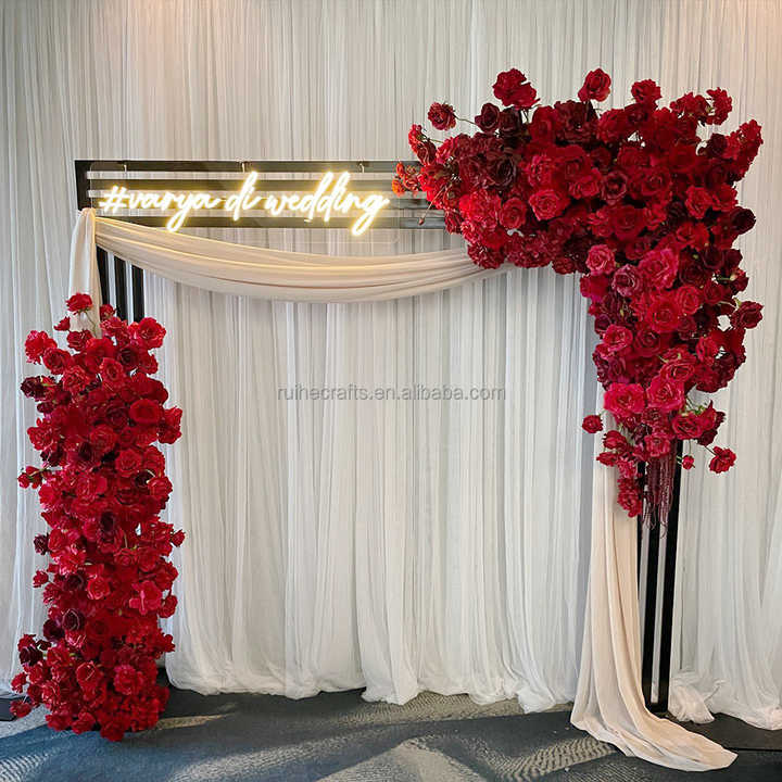 Wedding event decor material rectangle black metal flower stand ...