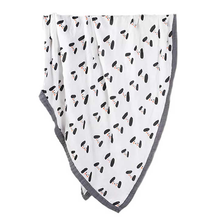 Bamboo Cotton Soft Double-Layered Baby Wrap Warm Newborn Animal Cartoon ...