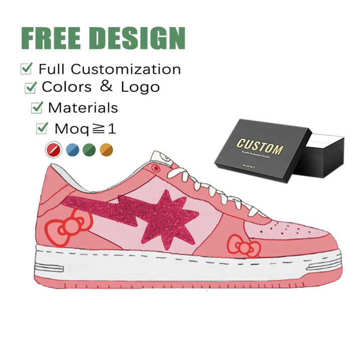 Shop Custom US 13 Sizes Designer Bapes Shoes in Genuine Leather