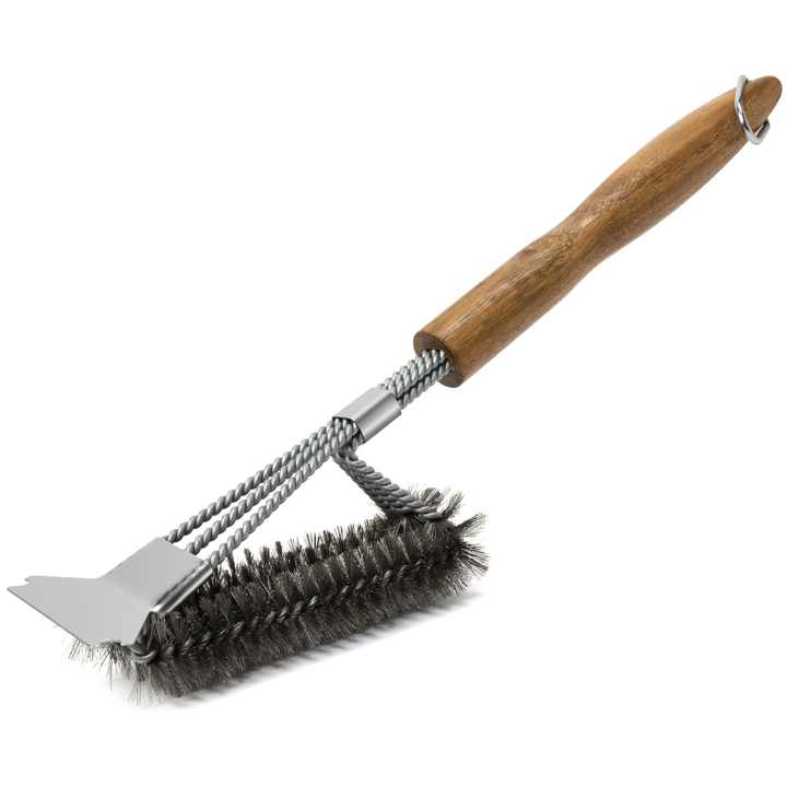 Grill Cleaning Scraper Pad Outset QB45 3-in-1 Grill Brush With Brass ...