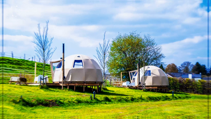 All Wood Support Glamping Winter Geodesic Dome Tent
