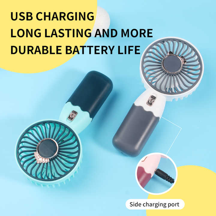 Detachable Base USB Rechargeable Desktop Fans Cute Mini Portable Fan ...