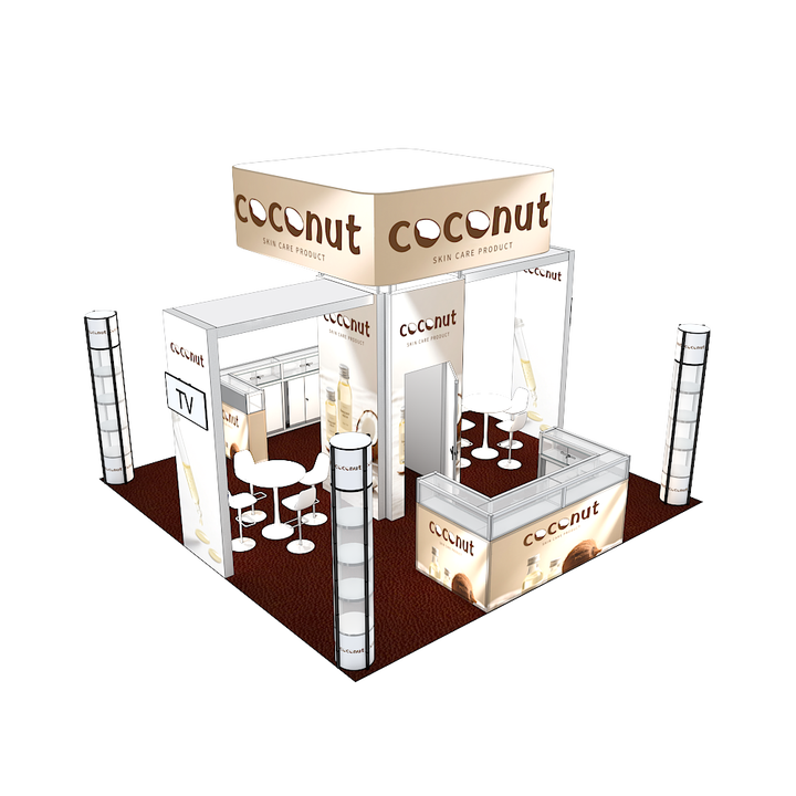20x20ft Custom Modular Aluminum Backlit Light Box Spiral Tower Stand ...