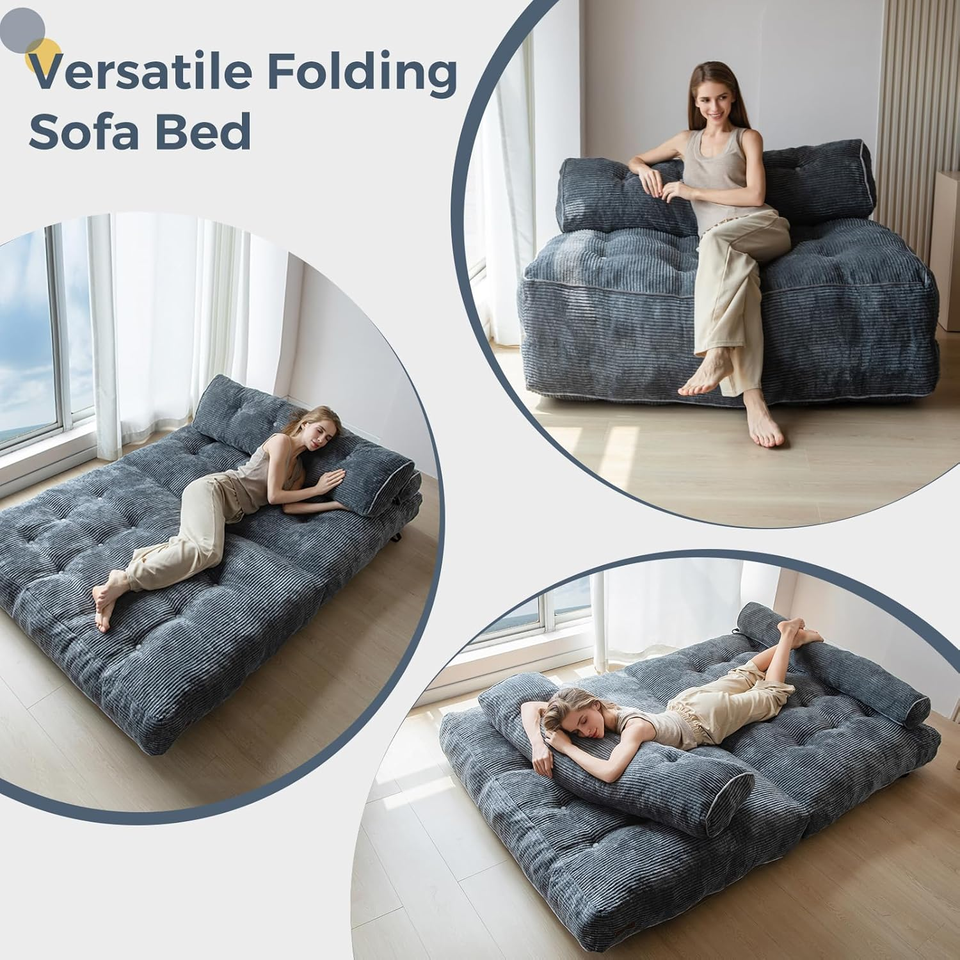 JS Modern Folding Sofa Bed - Comfortable Convertible Sleeper