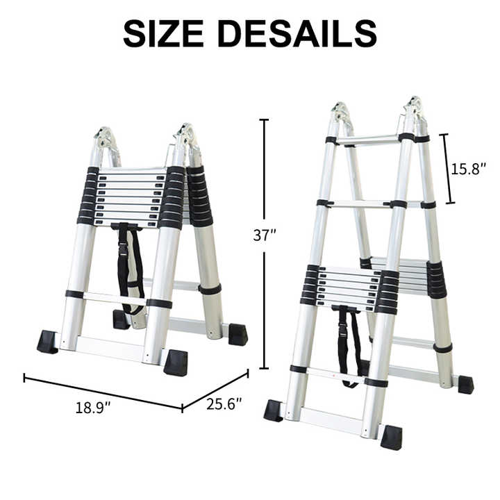 9-step Aluminum Telescoping Double Sided Ladder - Versatile & Durable