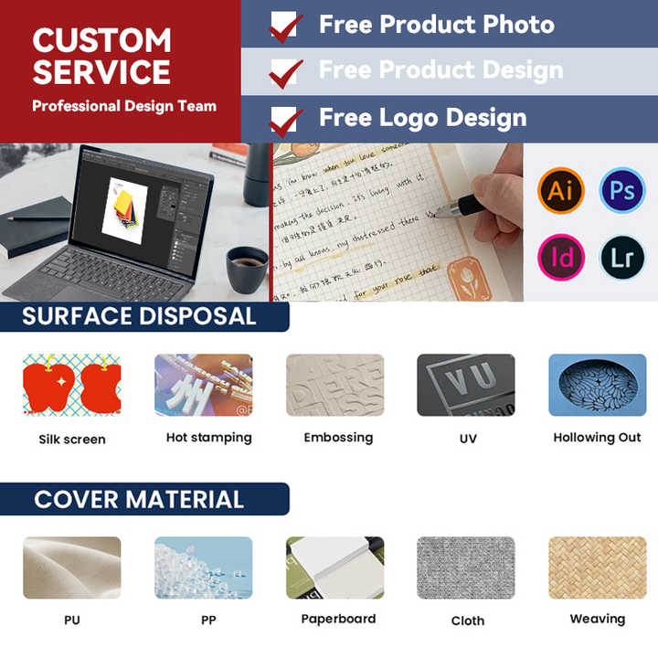 A4 A5 A6 Personalized Logo Plain Note Book Custom Printing Linen ...