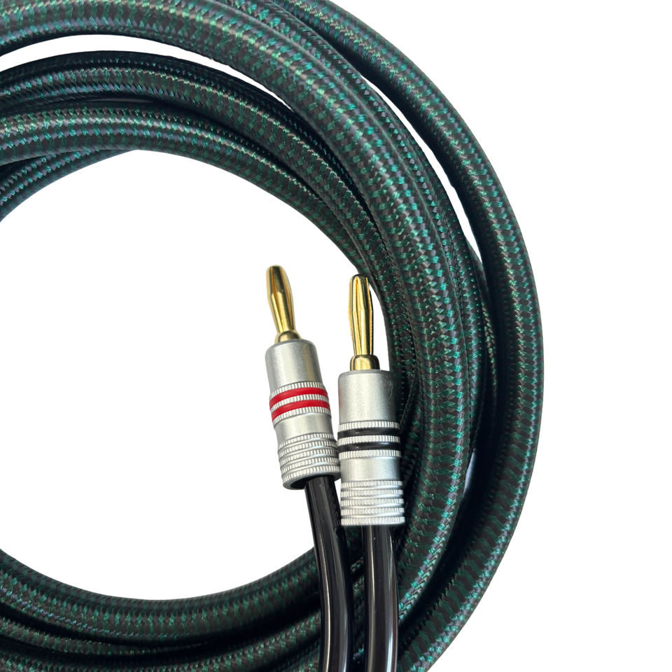 Audiophile Dual Banana Plug HiFi Speaker Cable, Gold-Plated Connector ...