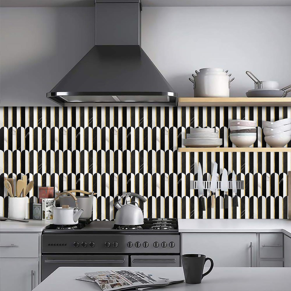 Modern Geometric Picket Tile Sticker Peel Stick Kitchen Bathroom ...