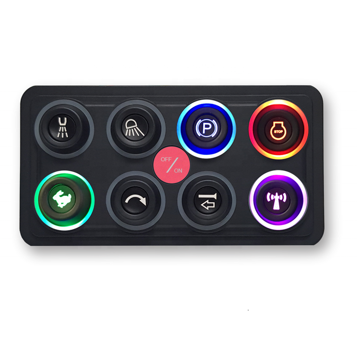 8 Gang LED Silicone Switch Panel for Truck & Offroad Use