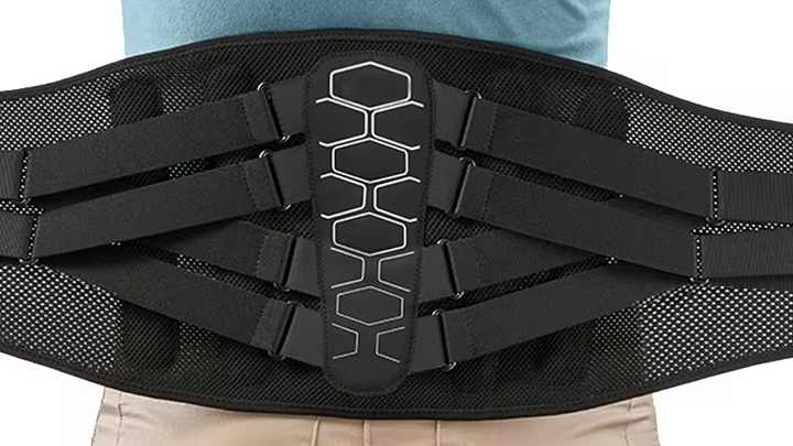 FSPG Unisex Back Brace With 6 Stays Working Safety Breathable Lumbar ...