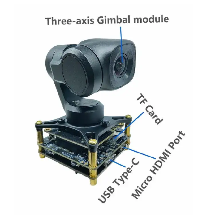 3 Axis Gimbal PTZ Camera Module 1/2.49" Sensor Drone Camera Module 4K ...