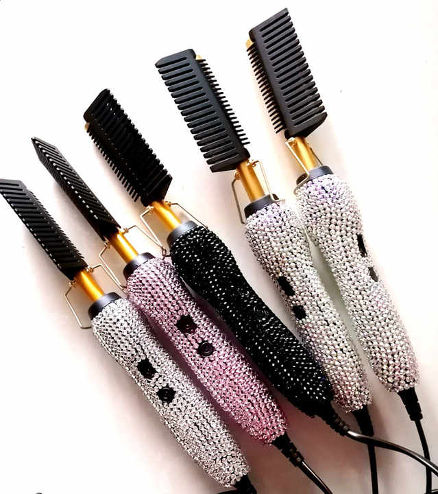 Wholesale Rhinestone Bling Hot Comb Pink Hot Comb Private Label Heated ...