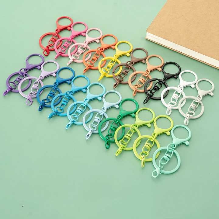 Candy Colorful Lobster Clasp Keychain Metal Spring Clasp Hook 30mm Flat ...