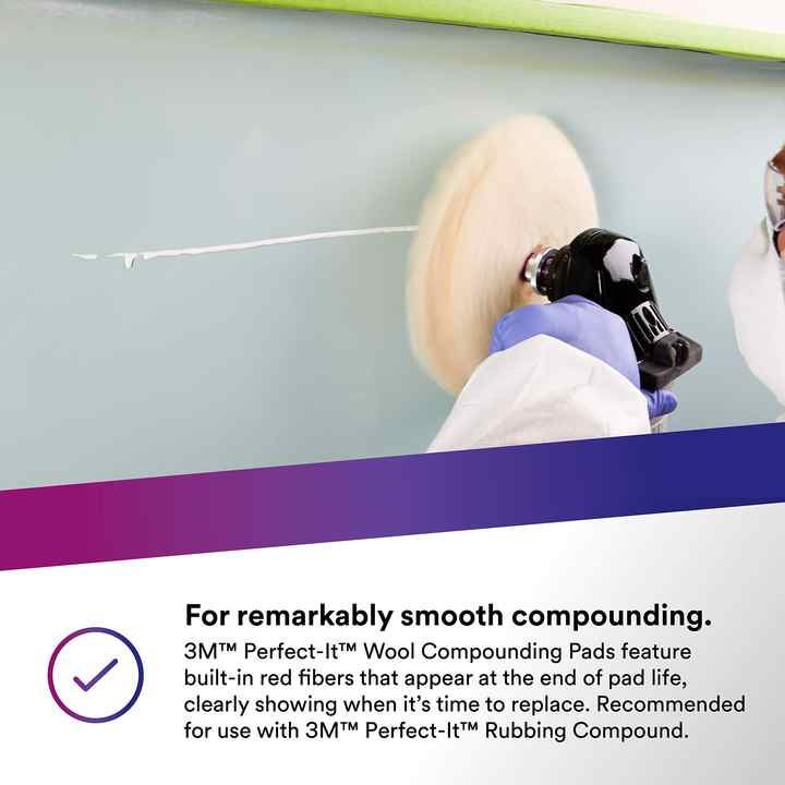 3M Perfect-It Wool Compounding Pad 05723 9 in Fast Cutting Polishing ...