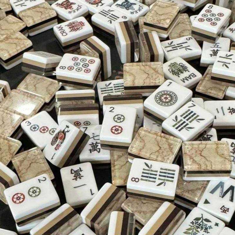 Premium Vintage Floral American Mahjong Tiles Set 160PCS Marble Look ...