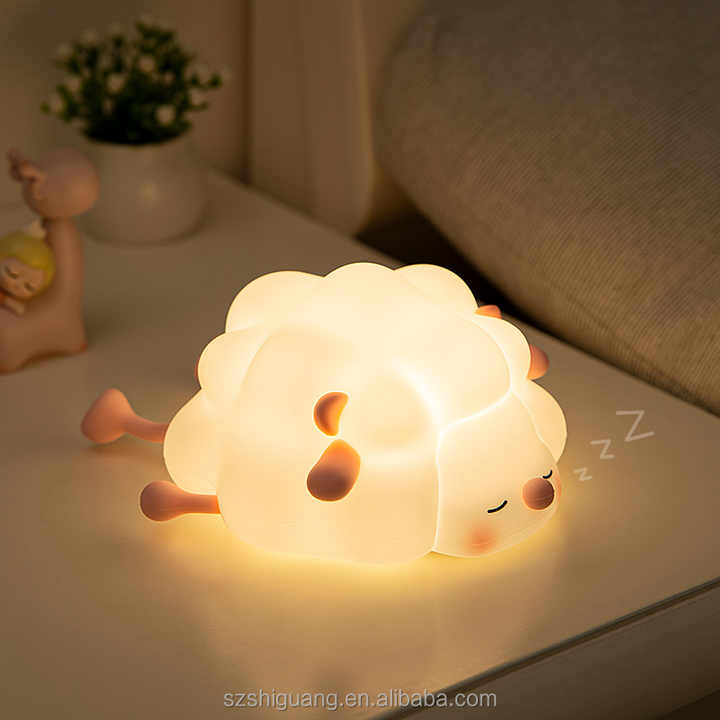 Baby Night Light Silicone - Cute Cartoon Sheep LED Lamp