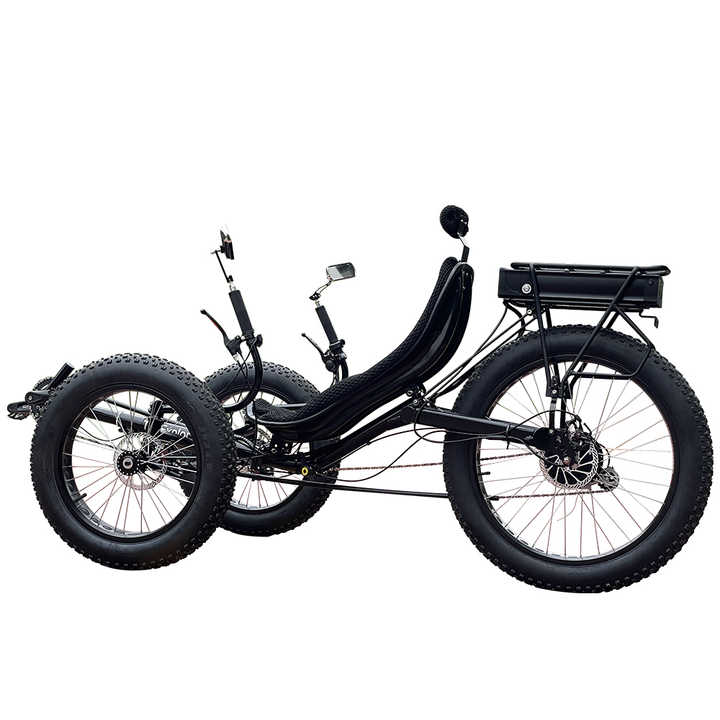 Beach Cruiser 3 Wheel Foldable Electric Fat Tire Recumbent Trike