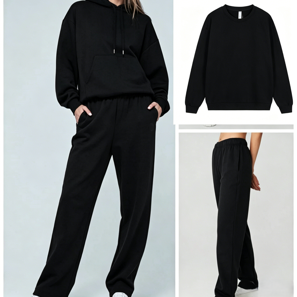 Custom Womens 2 Piece Lounge Sweatsuit Sets Oversized Fall Hoodies ...