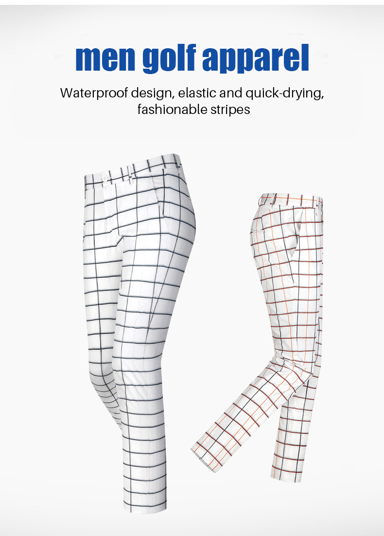 PGM KUZ106 KUZ107 plaid golf long pant high quality stretch men's golf ...