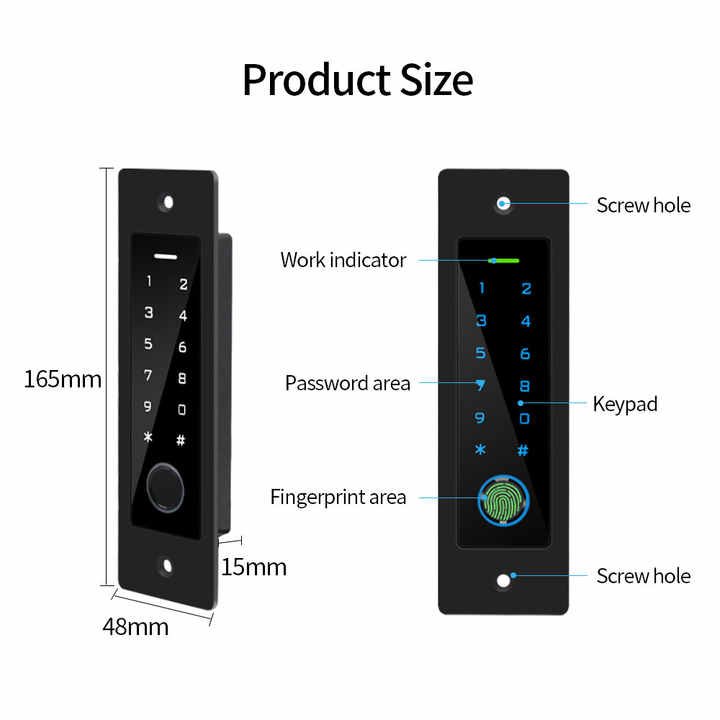 Waterproof 125KHz Card Reader Standalone Access Control Keypad Relay Point Wiegand Input/Output ...