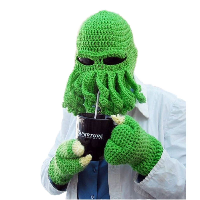 Handmade 3D Embroidery Ski Balaclava Mask Pirate Costume Octopus Beard ...