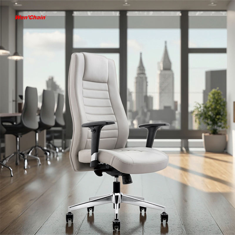 High Quality Elegance Design Visitor Chair Specification White Leather ...