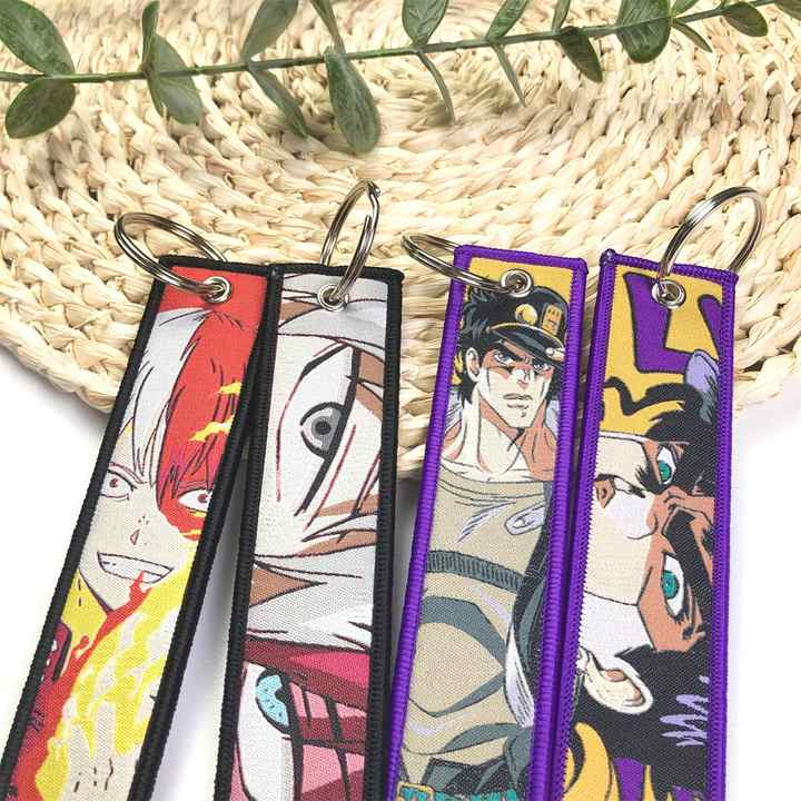 Wholesale Design Logo Fabric Anime Keychains/Embroidery Key Chain ...