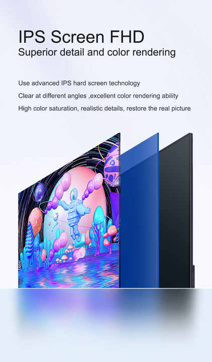 Portable IPS LCD Monitor with Type C Interface Anti-Blue Light Multi ...