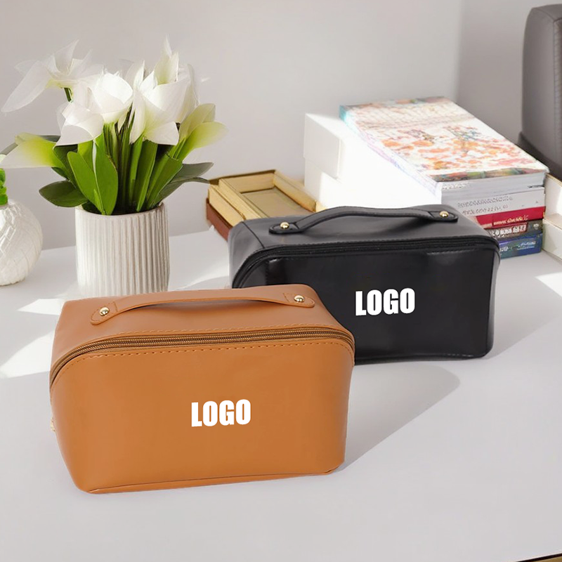Portable PU Leather Makeup Bag Custom Logo Waterproof Cosmetic Storage ...
