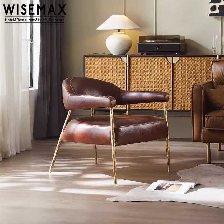 WISEMAX FURNITURE Modern Designer Furniture Golden Track Arm Chair Hand ...