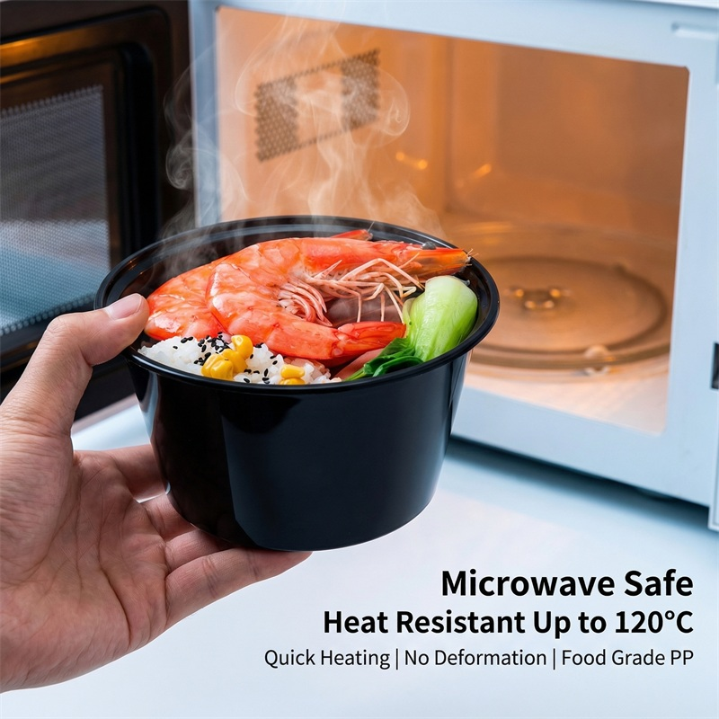 Microwavable Disposable BPA Free Food Grade PP Plastic Round Bowl with ...