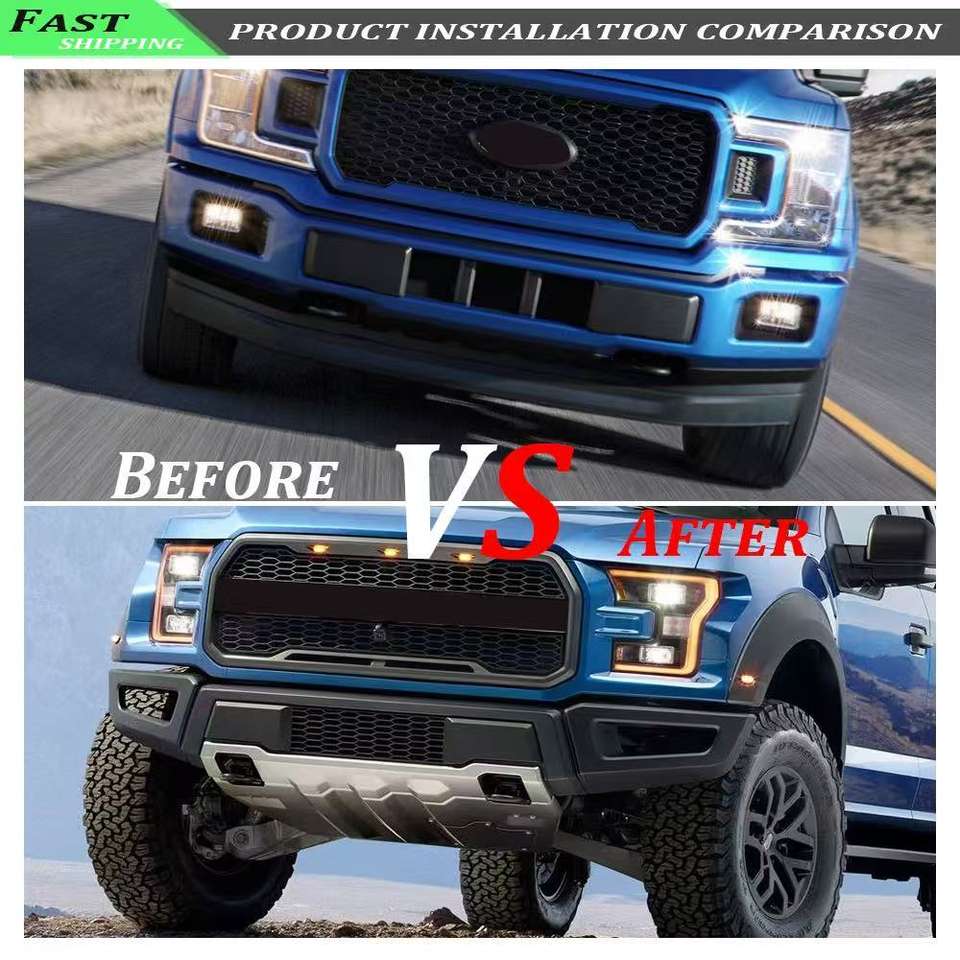 Car Body Kit Bumpers 4x4 with LED Offroad Pickup Upper Bumper Steel ...