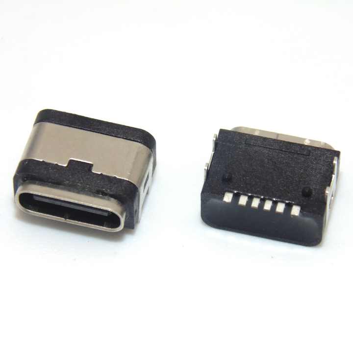 Waterproof TYPE-C Female Connector/terminal with 6Pin Surface Mount 4 ...