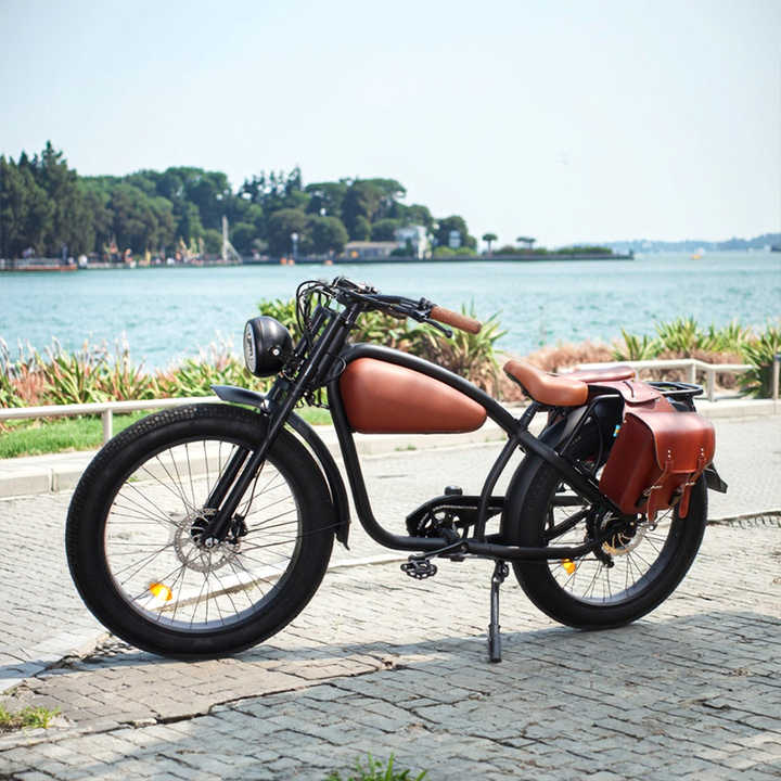26-Inch Cafe Racer Cruiser Electric Bike Fat Tire Vintage Electric Road ...