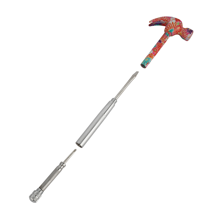 Multi-Tool Design Floral Hammer Screwdrivers Handle Steel Claw Hammer ...