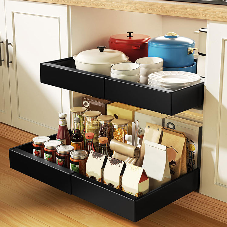 JH-Mech Adjustable Slide Out Drawers for Kitchen Cabinets (12.6"-20.5 ...