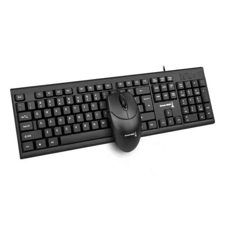 Computer Office Wired USB Keyboard Mouse Combos Optical Ergonomic ...