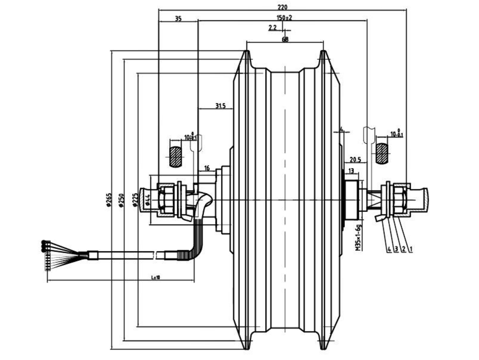 MXUS 5K-Turbo Electric Bike Motor 72V 5000W Rear Brushless Non-gear Hub ...