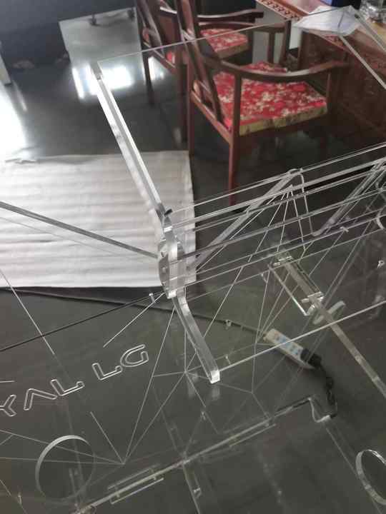 Acrylic DJ Music Table Stand with LED Lights - Transparent Lighting