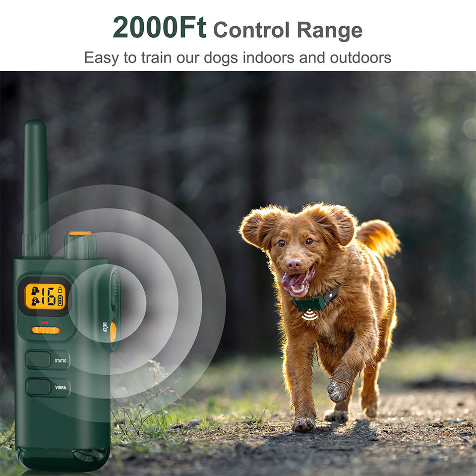 Remote Dog Trainer Smart Rechargeable Bark Control 1-16 Adjustable ...