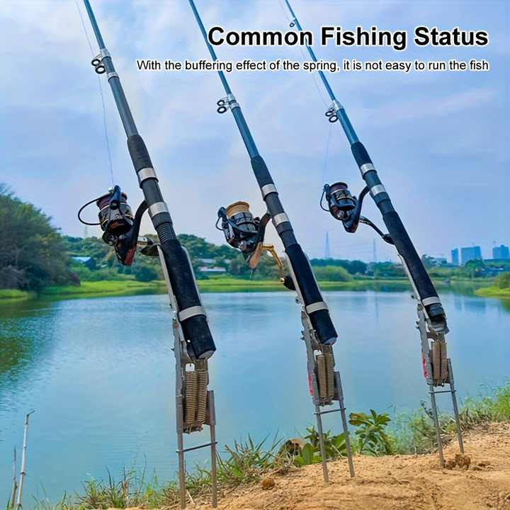 High sensitivity automatic fishing rod holder - double spring stainless ...