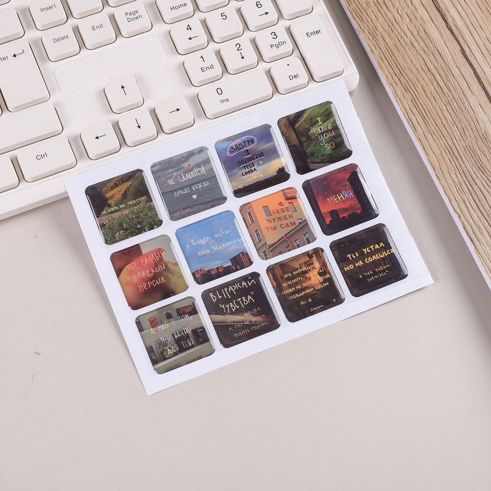 Funny Cat Dog Meme Eco-Friendly PVC 3D Logo Square Stickers Waterproof ...