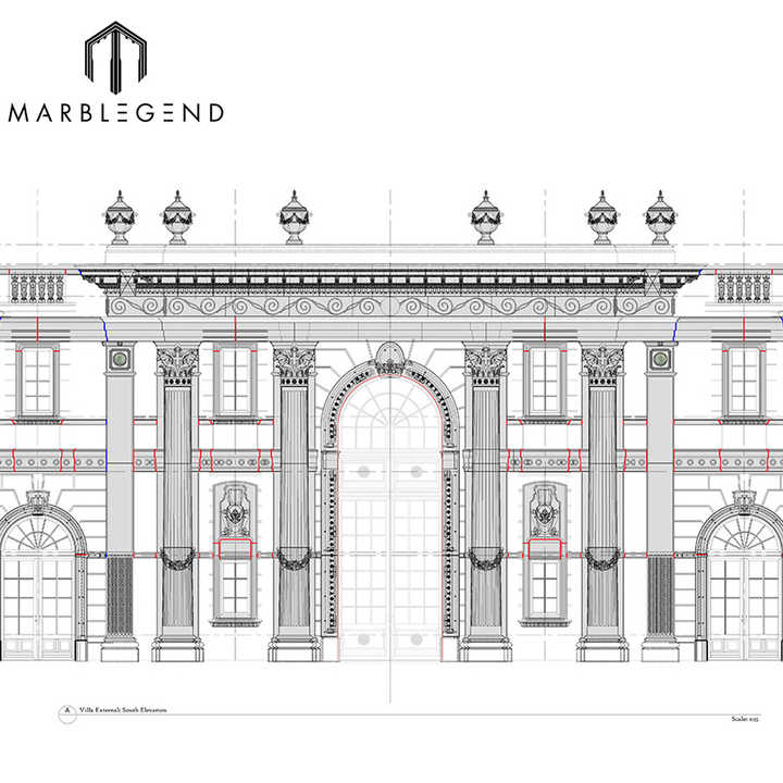 Exterior Stone Entablature - Portugal Limestone Cladding