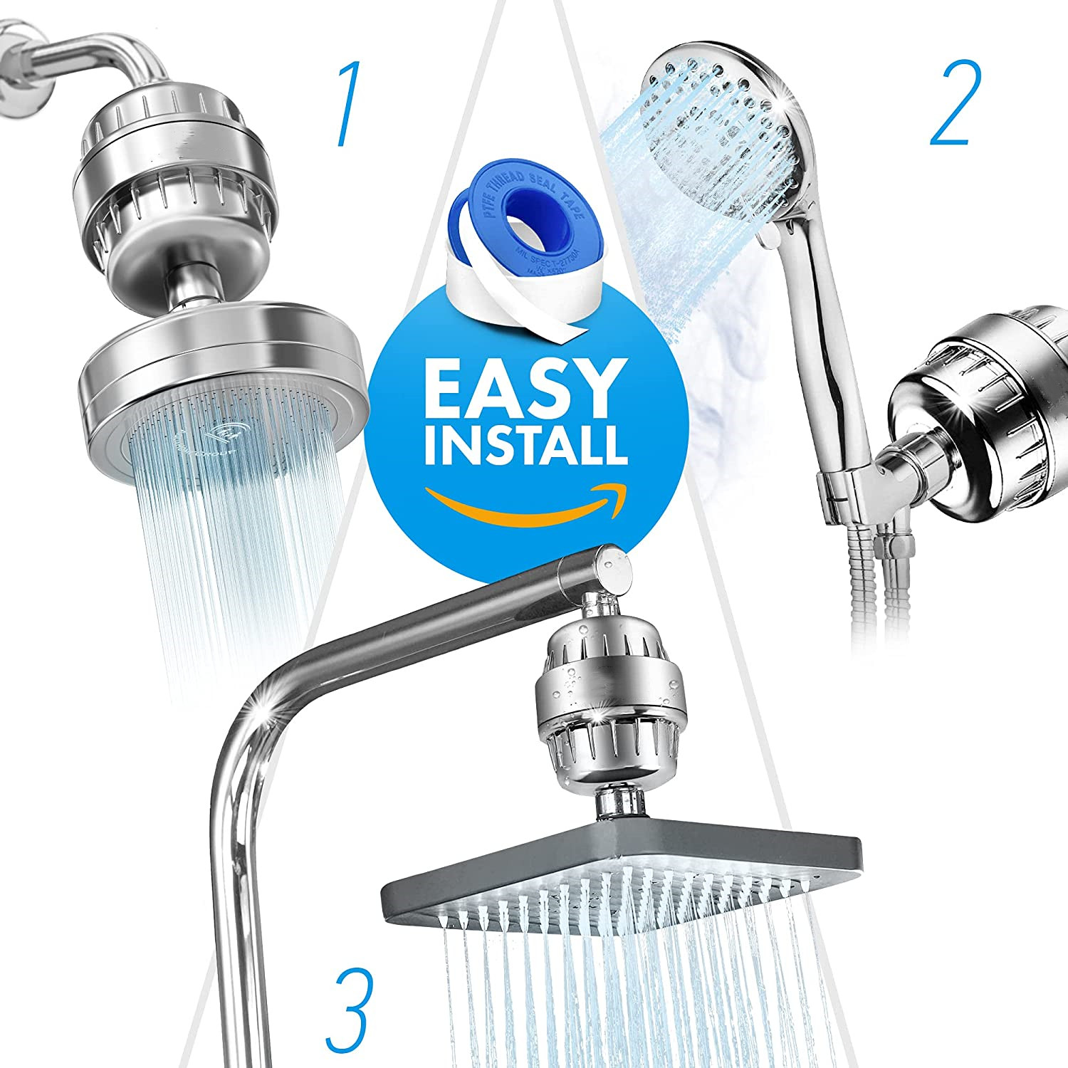 15 Stage Shower Hard Water Purification Filter Bathroom Activated ...