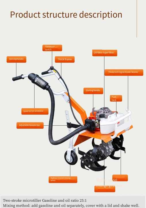 Small Rotary Cultivator Four-stroke Gasoline Engine Hoe Cultivator ...
