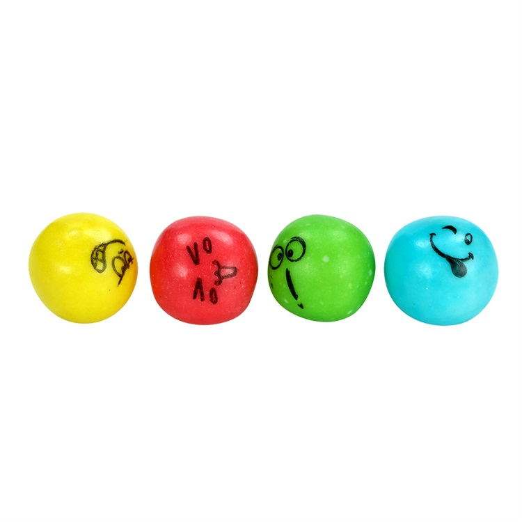 Halal Multi-color Fruit Flavor Smile Face Round Ball Hollow Bubble ...