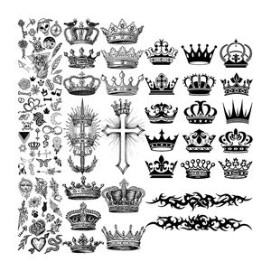 5 Point Crown Tattoo Designs